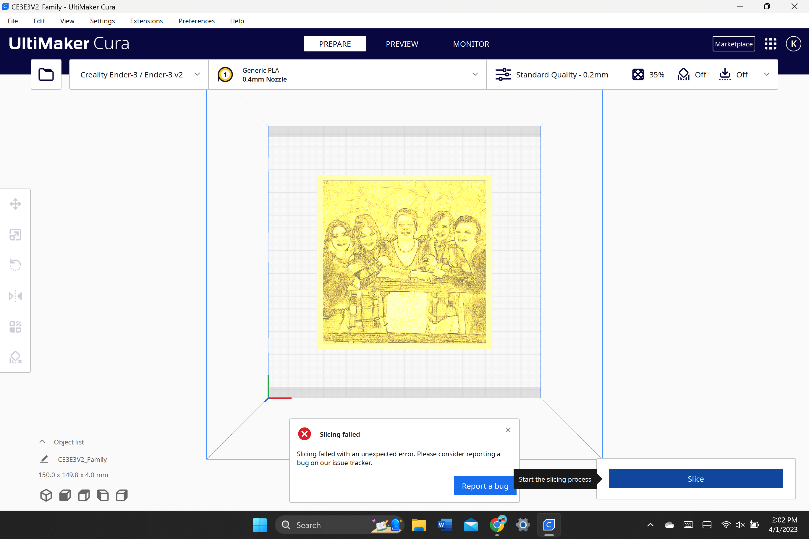 Project Wont Slice · Issue 15116 · Ultimakercura · Github 