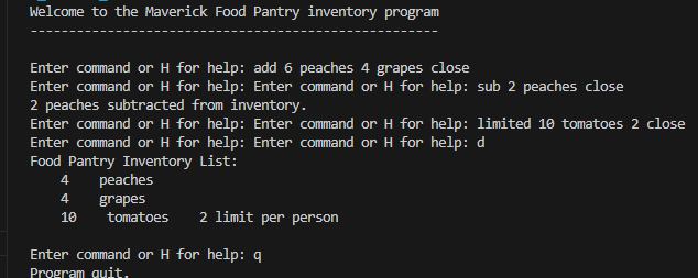GitHub - Tyson-Shannon/Food-Pantry: Inventory tracking program for a ...