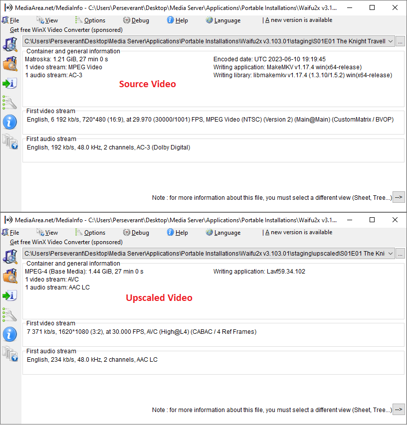 [BUG] Aspect Ratio and FPS being changed in output video · Issue #534 · AaronFeng753/Waifu2x ...