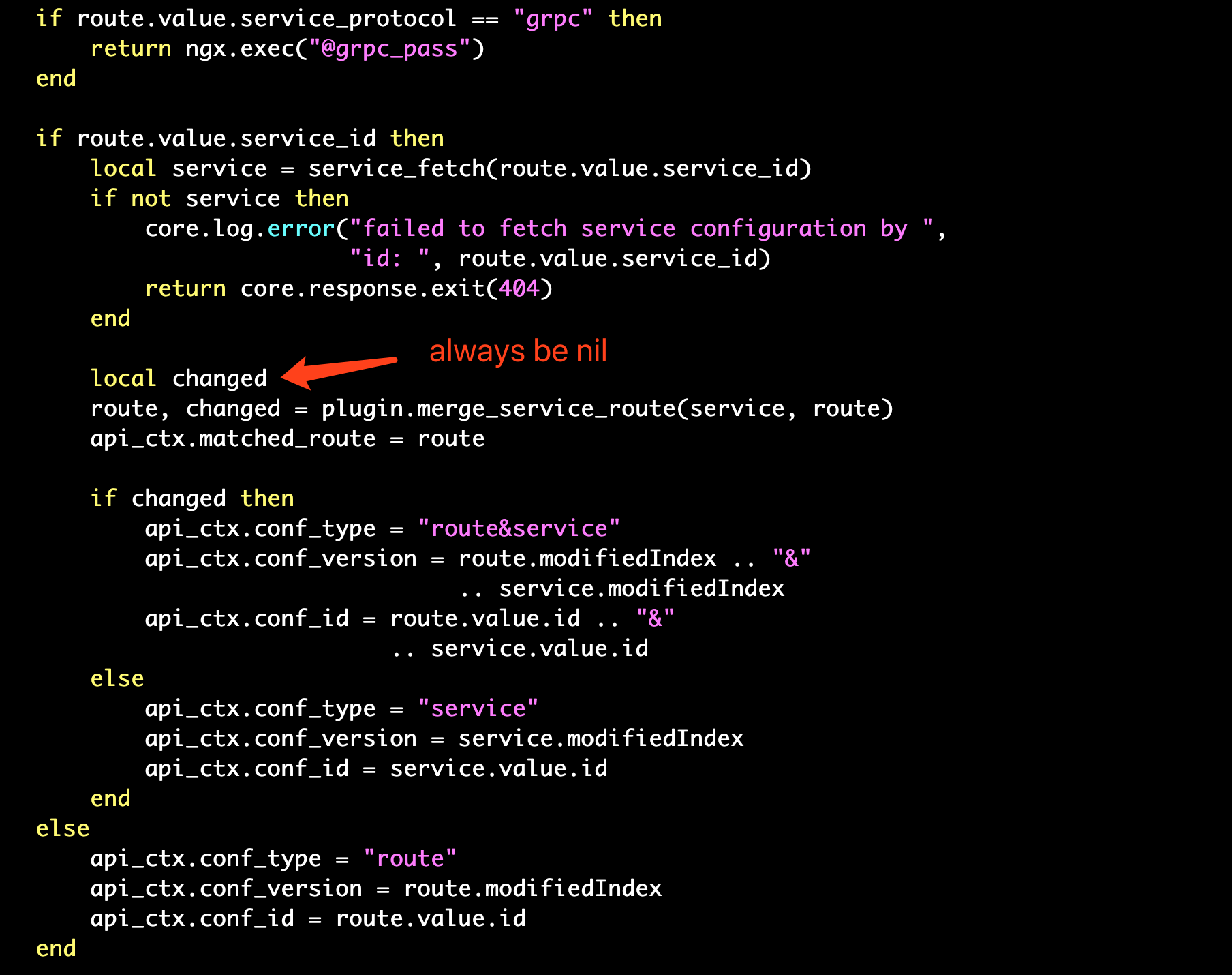bug: merge_service_route function's second return value will always be nil · Issue #776 · apache ...