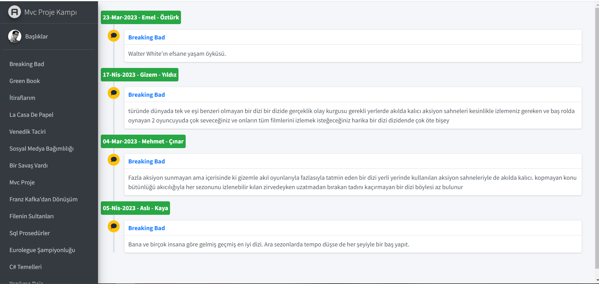 GitHub - berkayldzz/MvcProjeKampi: Asp.Net Mvc5 Sözlük Projesi
