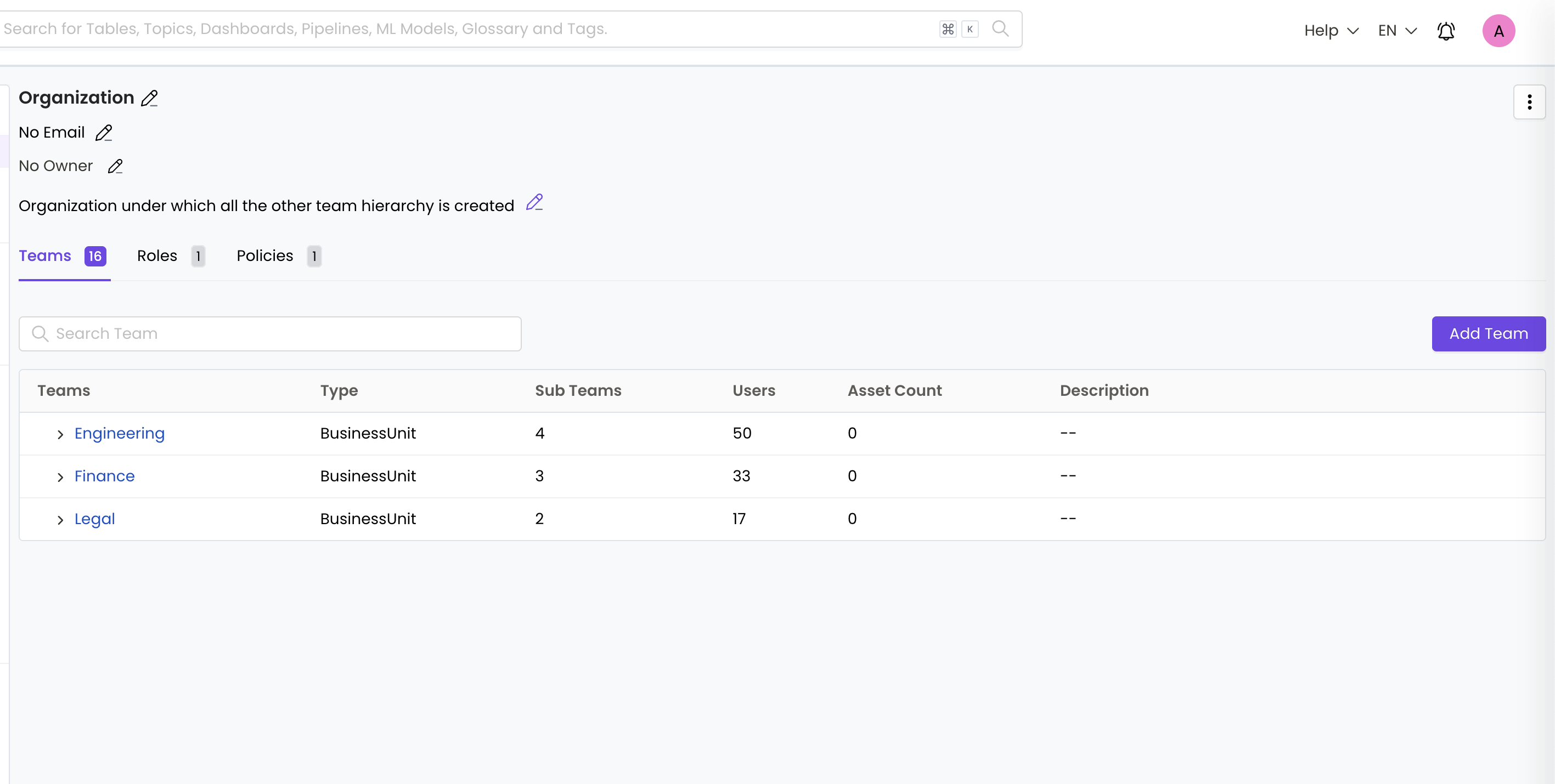 Backend Additional Fields For Team Hierarchy Api · Issue 11814 · Open Metadataopenmetadata