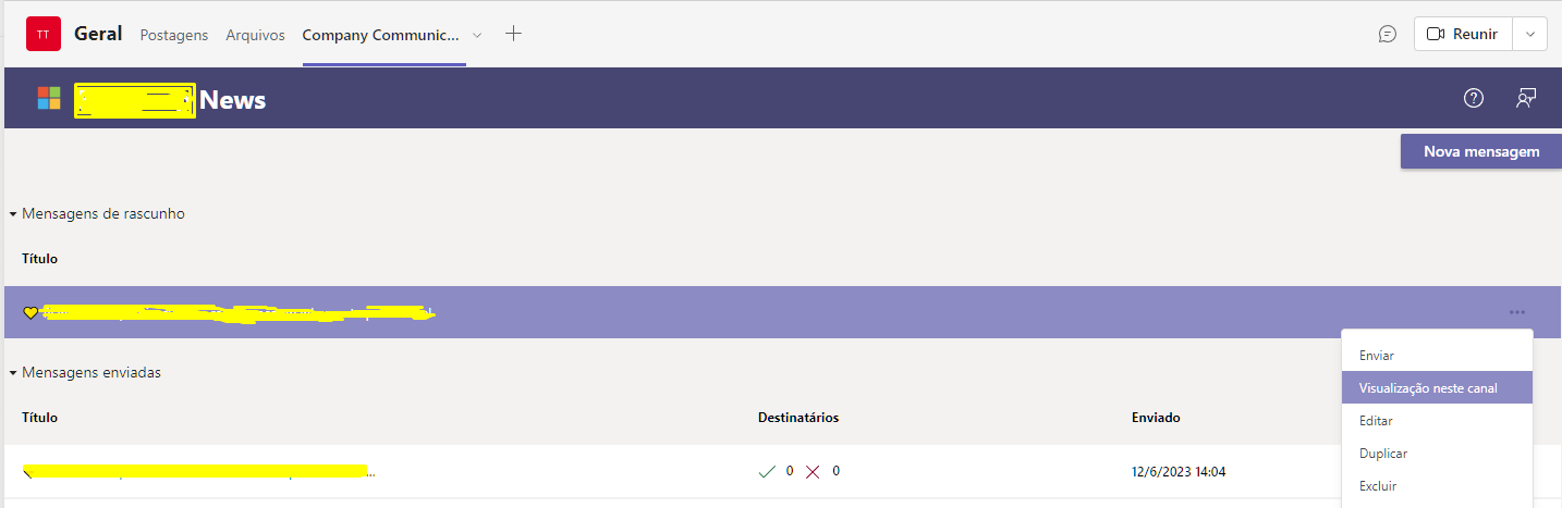 Error viewing, sending and exporting report in Company Communicator ...