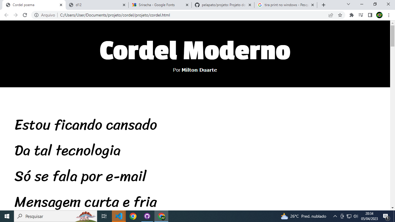 GitHub - pelapato/projeto: Projeto do cordel