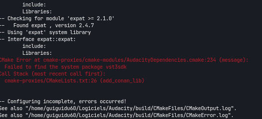 Failed to find the system package vst3sdk · Issue #2693 · audacity/audacity · GitHub