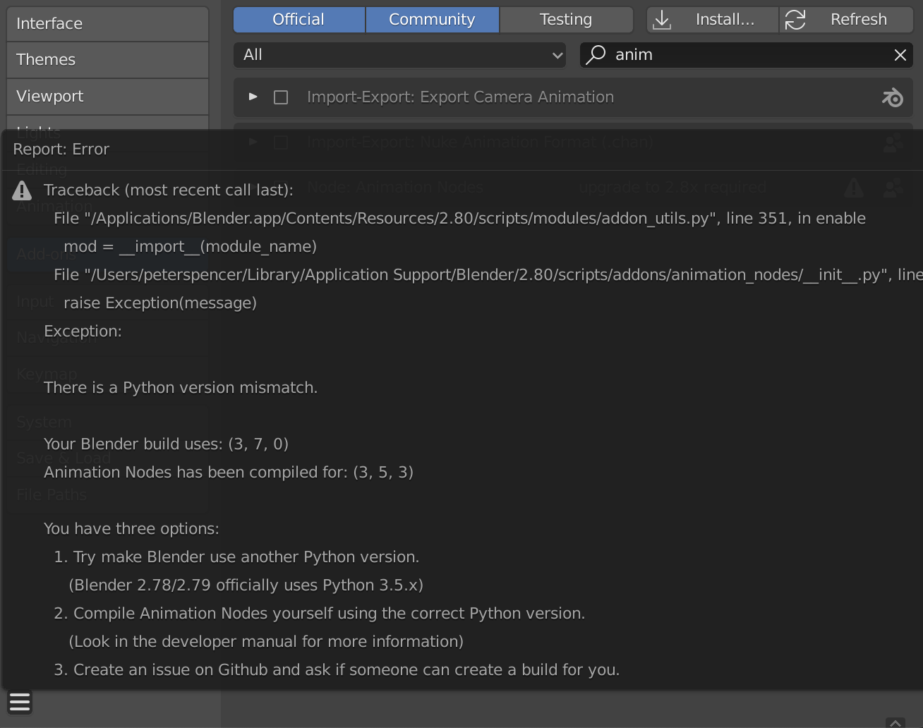 Python version · Issue #1169 · JacquesLucke/animation_nodes · GitHub