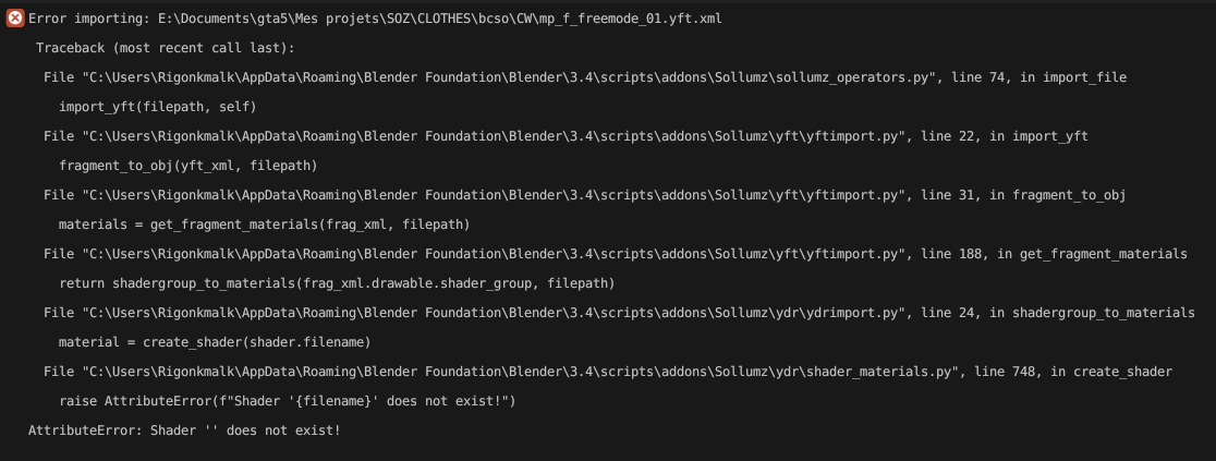 Shader Error On Yft Freemode Import · Issue 519 · Sollumzsollumz · Github