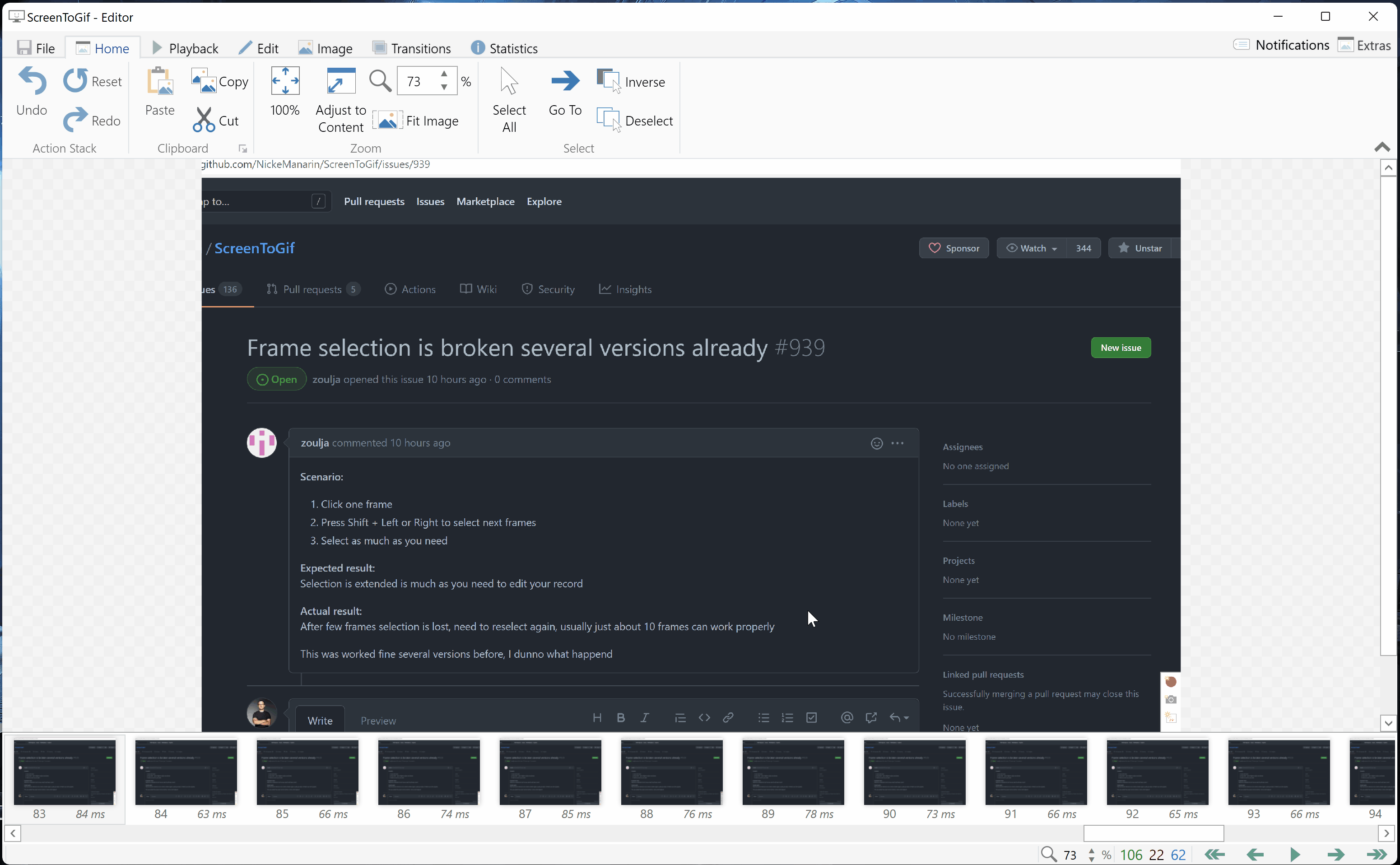Frame selection is broken several versions already · Issue #939 · NickeManarin/ScreenToGif · GitHub