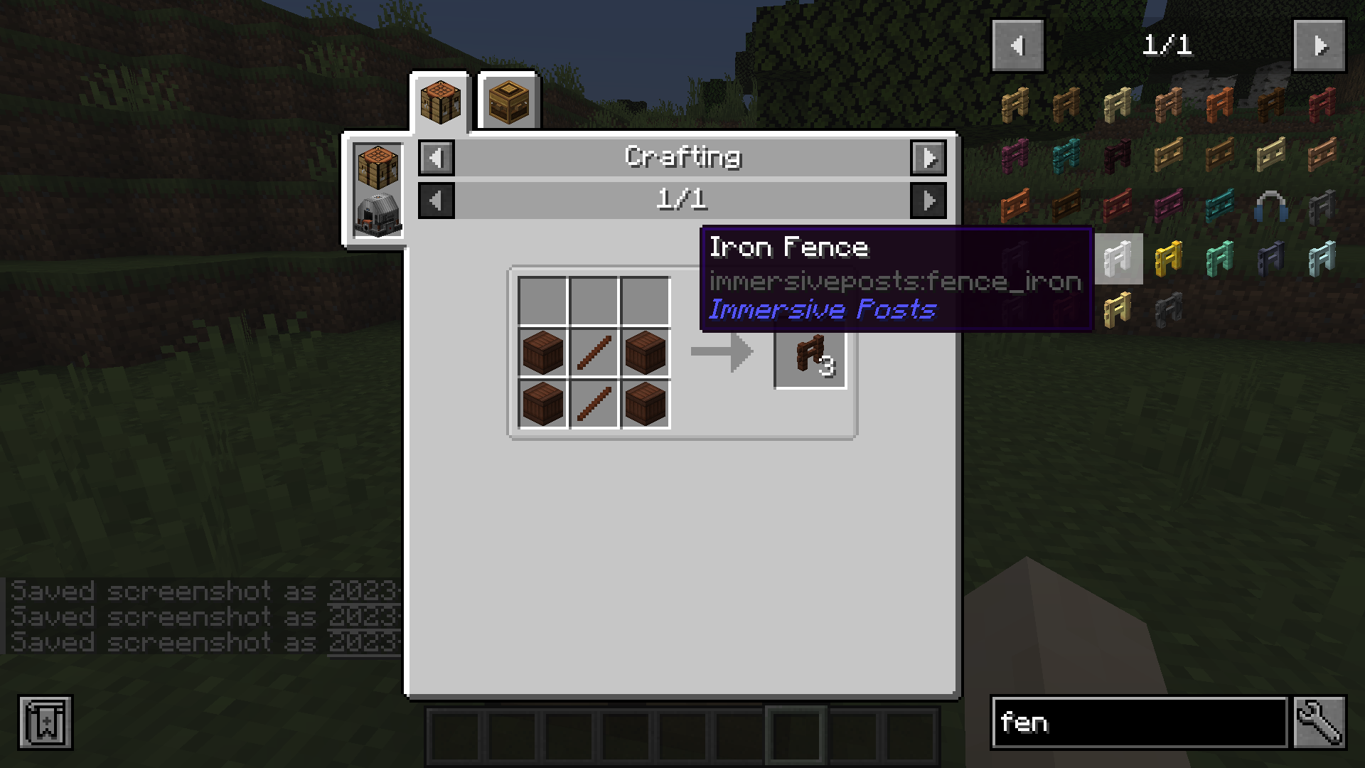 [Suggestion/BUG/Glitch] There are no recipes for certain fences ...