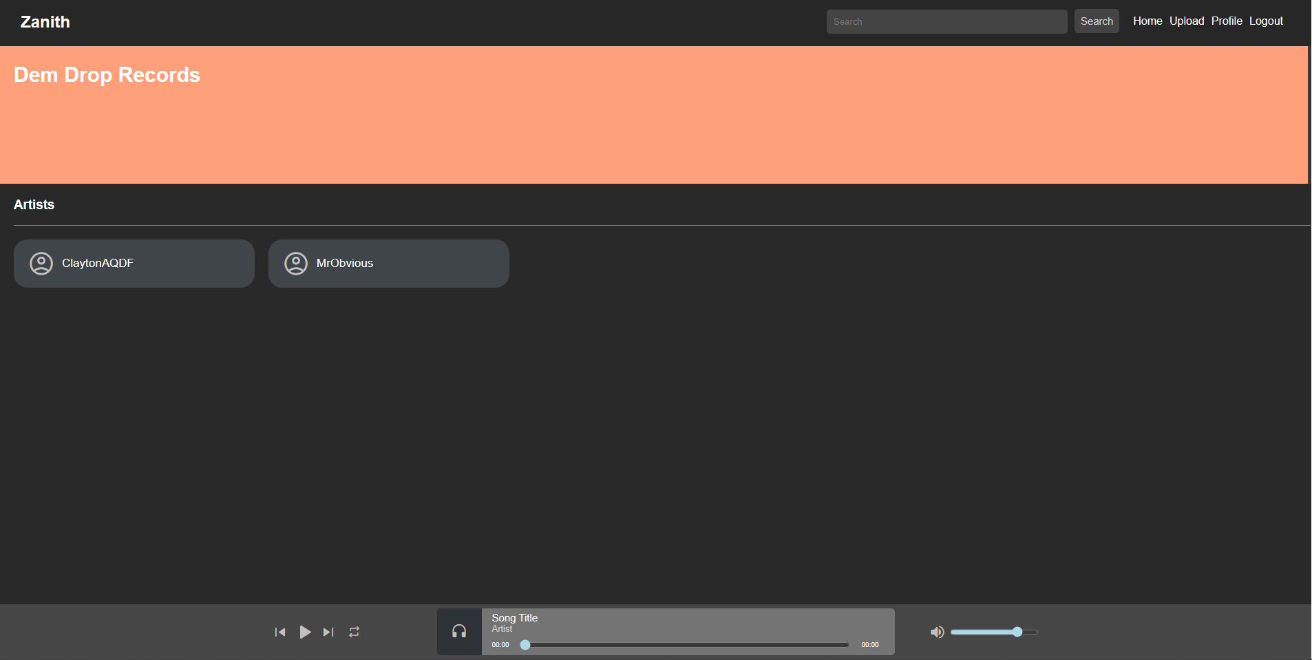 GitHub - DominicLau0/Zanith: Zanith is a music streaming website like ...