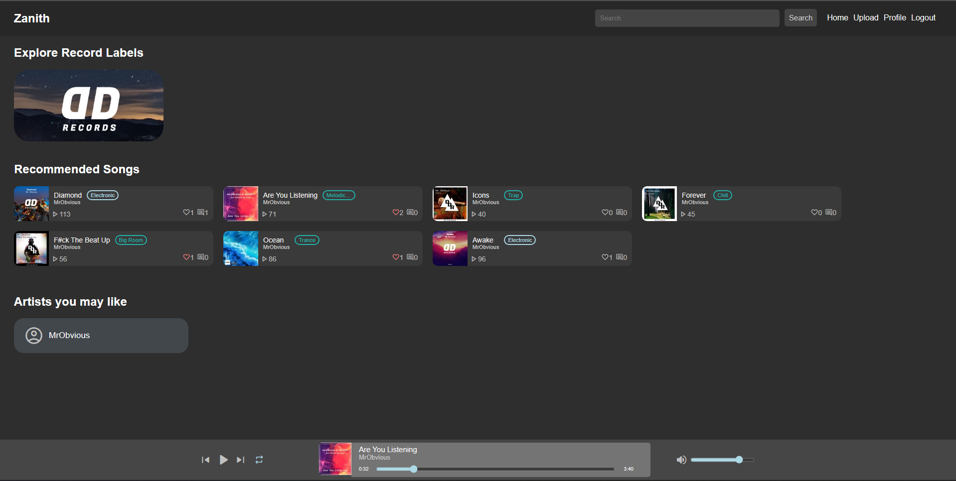 GitHub - DominicLau0/Zanith: Zanith is a music streaming website like ...