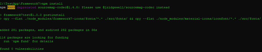Cannot create a cordova project when select Framework7 Core · Issue #212 · framework7io ...