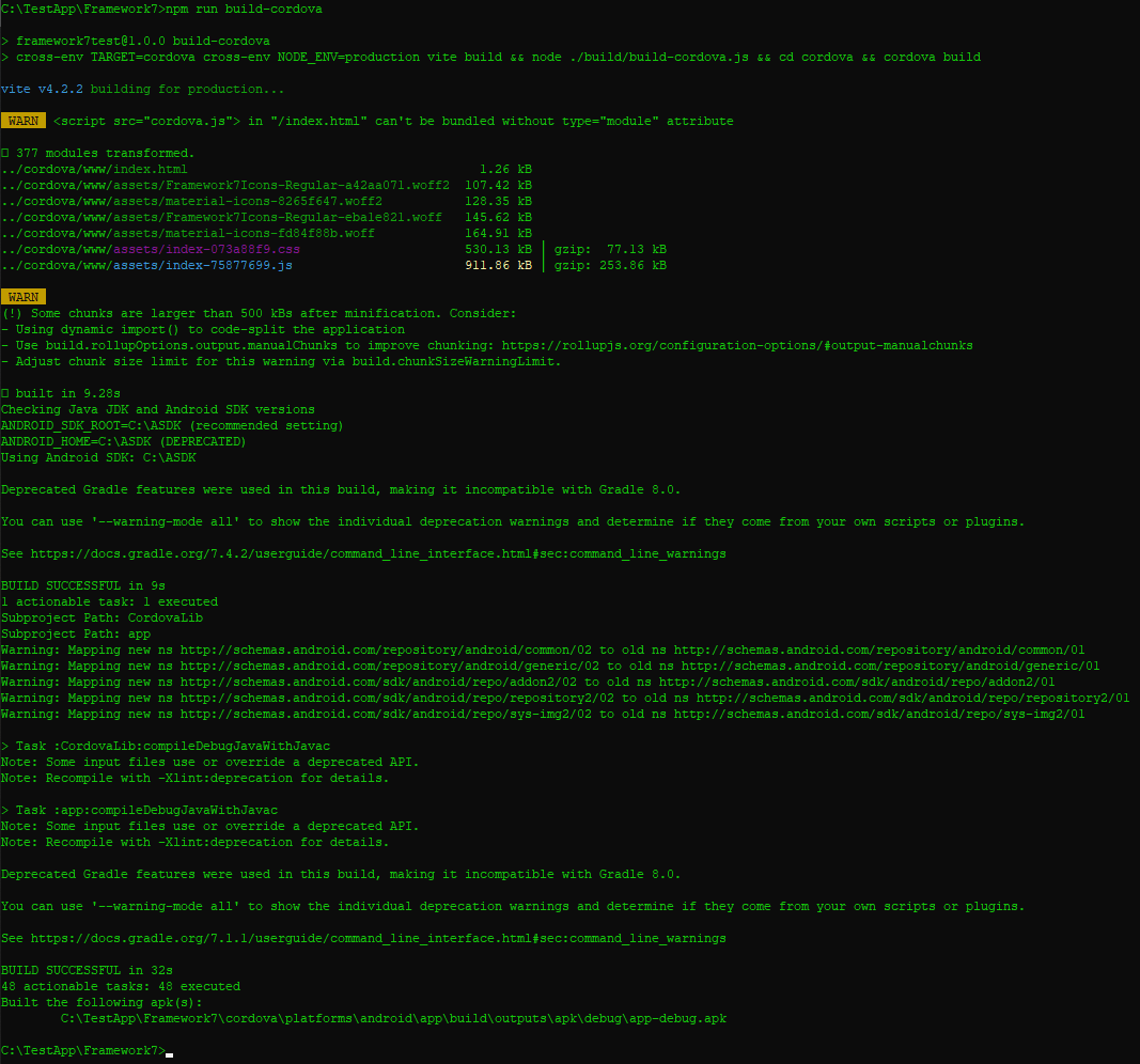 Cannot Create A Cordova Project When Select Framework7 Core · Issue 0155