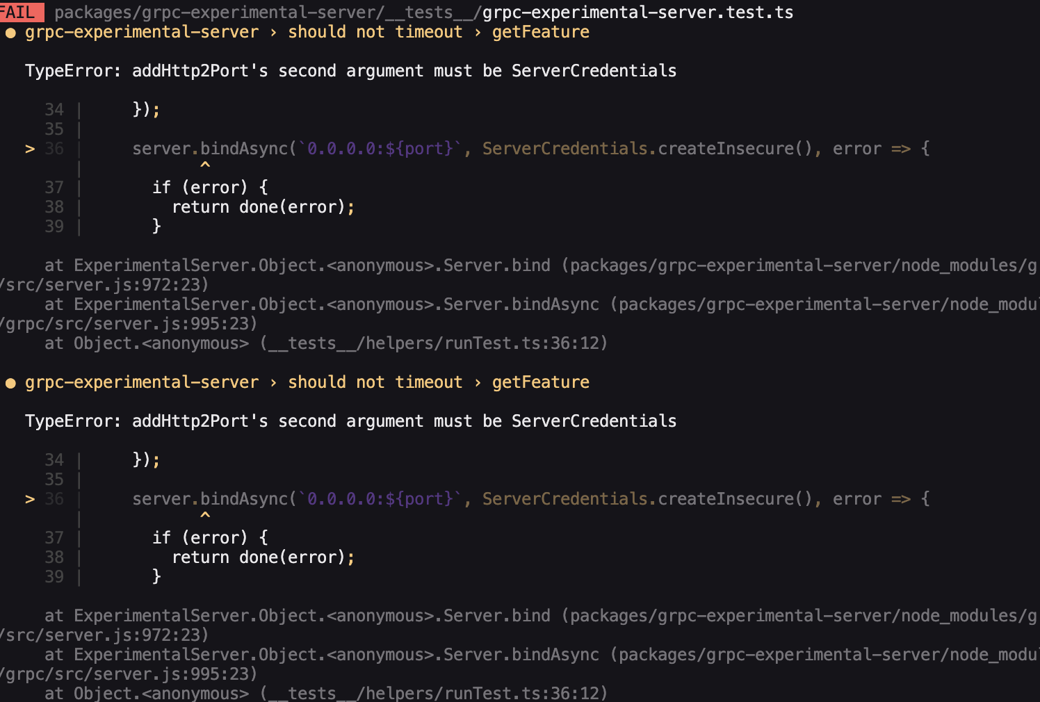 单测跑起来会报错 · Issue #18 · edvardchen/node-grpc-experimental-server-interceptors · GitHub