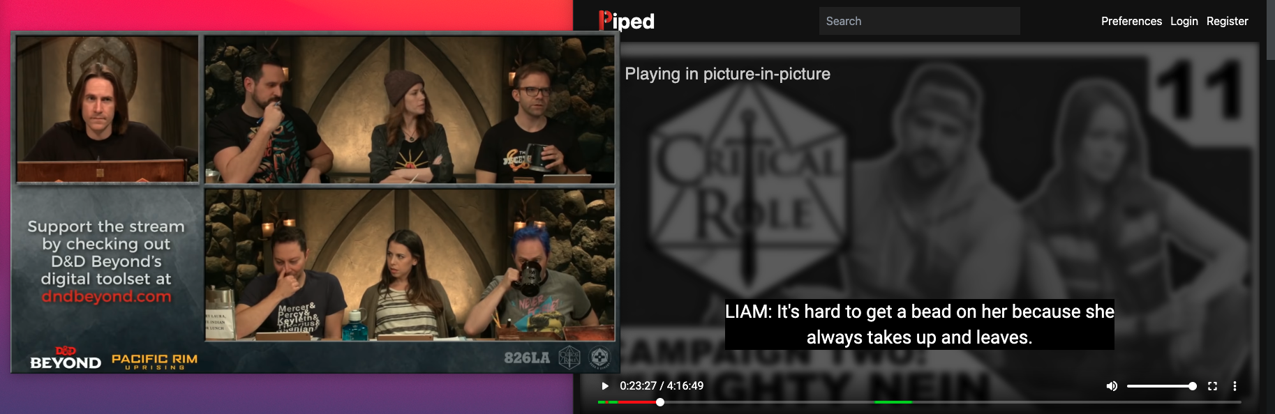 Captions Don't Follow Pop-out in Picture-in-Picture Mode · Issue #1228 · TeamPiped/Piped · GitHub