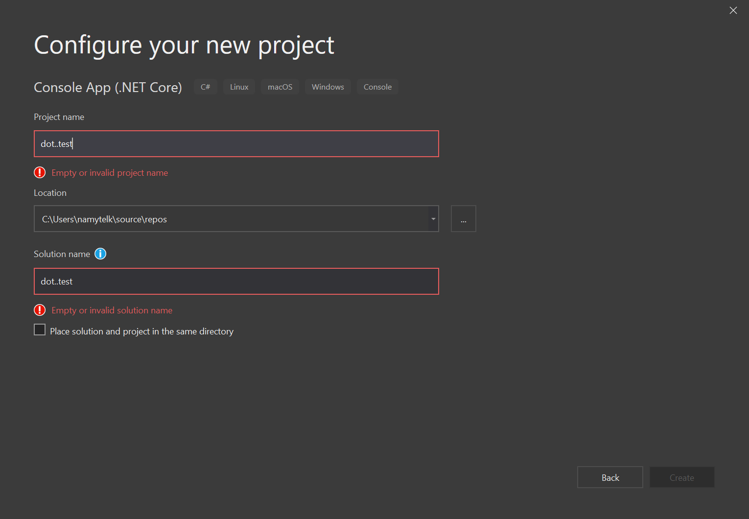 dotnet new with multiple consecutive dots in name · Issue #10700 · dotnet/sdk · GitHub
