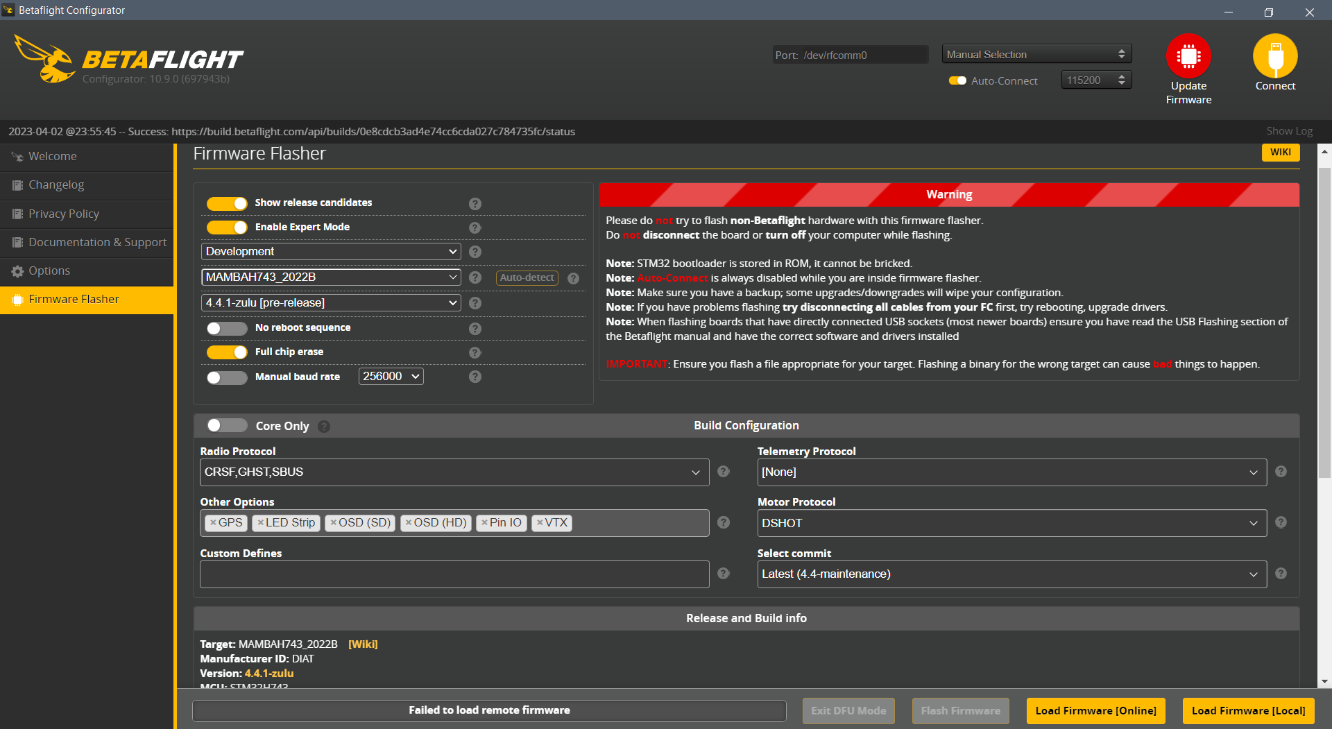 Battery Telemetry Not Updating after 4.4 · Issue #12419 · betaflight/betaflight · GitHub