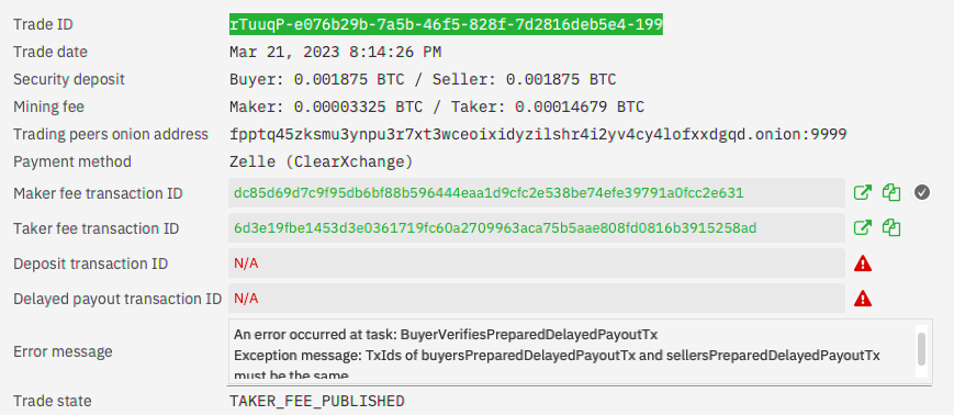 Fee reimbursement for trade rTuuqP · Issue #1371 · bisq-network/support · GitHub