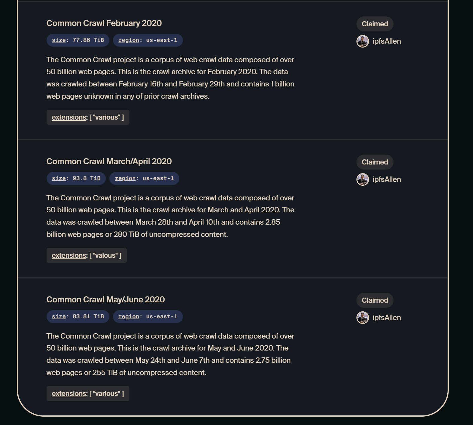 [DataCap Application] - · Issue #1991 · filecoin-project/filecoin-plus-large-datasets · GitHub