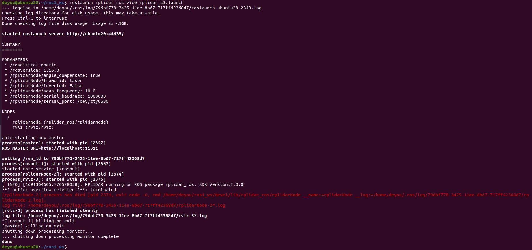 Buffer Overflow Detected For Testing Rplidar A1m8 Sensor · Issue 118