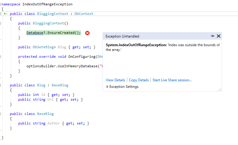 Creating Database With Inherited Properties On Xamarin Throws Indexoutofrangeexception · Issue 9440