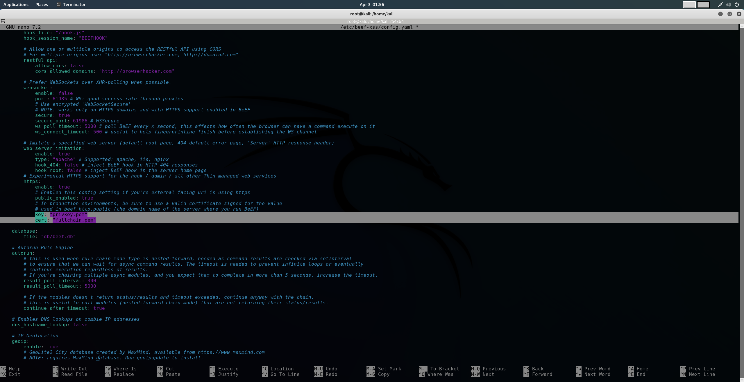 [AdminUI] Error 'BeEF::Extension::AdminUI::API::Handler' JavaScript file: Invalid option ...