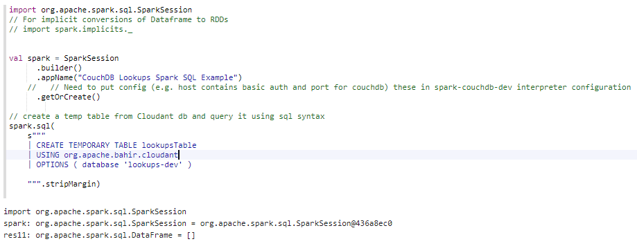 Configure SparkSession that connects directly to CouchDB · Issue #1284 · nwfsc-fram/boatnet · GitHub