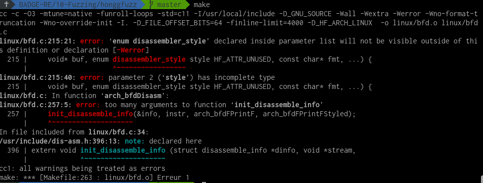 Build Error on Linux with libbfd-2.38 · Issue #464 · google/honggfuzz · GitHub