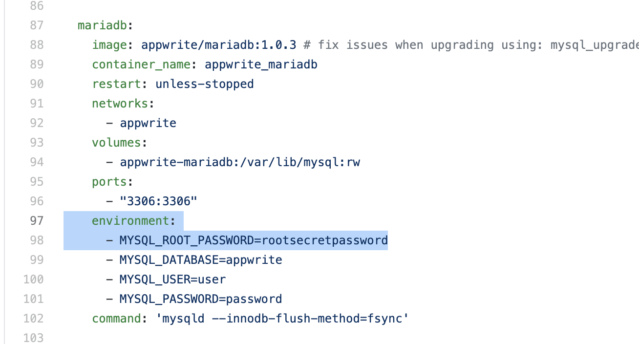 Mariadb Connection Refused On User Registration · Issue 393 · Appwriteappwrite · Github 