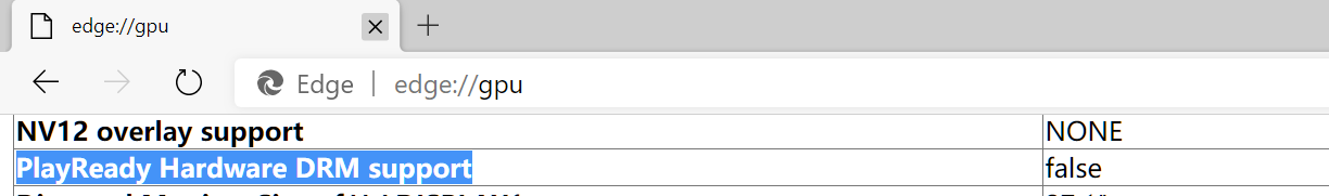 ”PlayReady Hardware DRM support“ does not work in the portable version ...