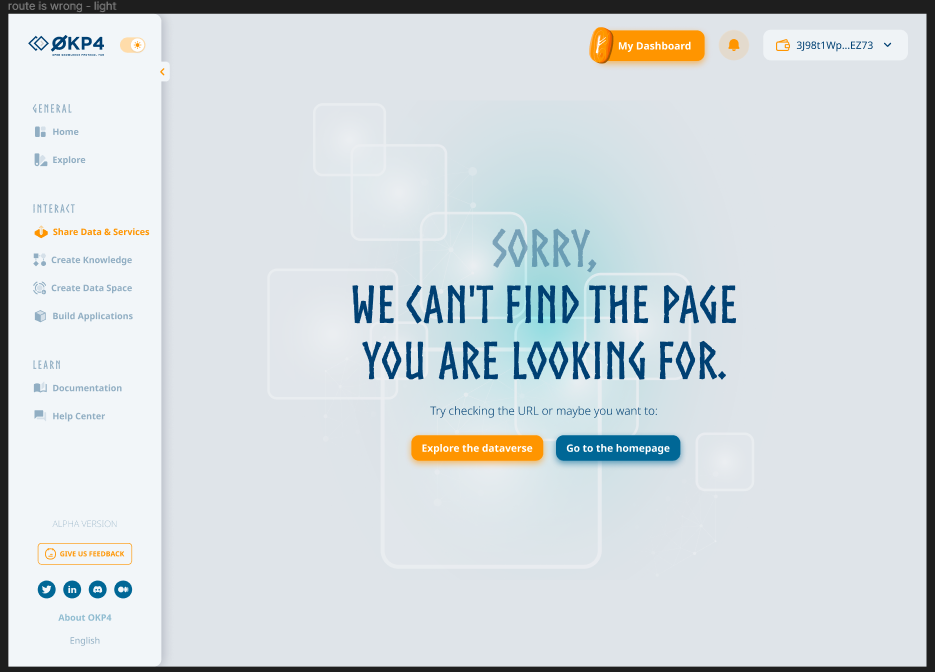 Error Route Problem · Issue 170 · Okp4dataverse Portal · Github