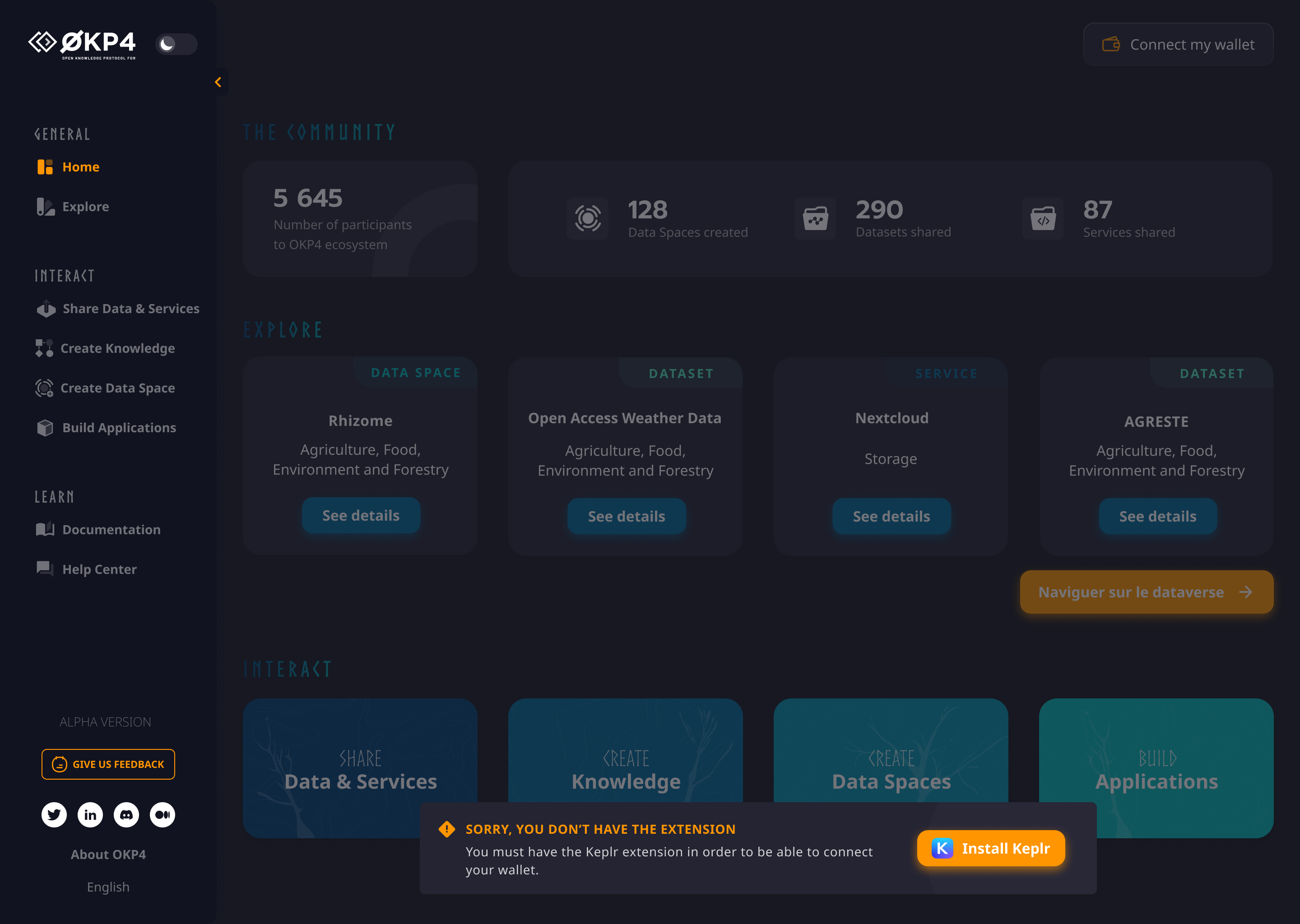 [Wallet] Wallet connexion - Desktop behaviour · Issue #183 · okp4/dataverse-portal · GitHub