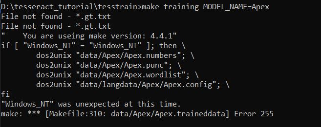 Failed Training On Both Linux Wsl And Windows · Issue 349 · Tesseract Ocr Tesstrain · Github