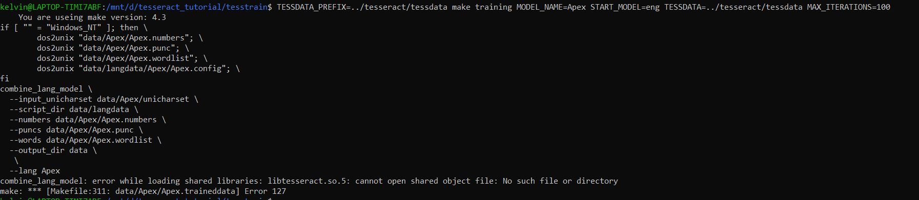 Failed Training On Both Linux Wsl And Windows · Issue 349 · Tesseract Ocr Tesstrain · Github