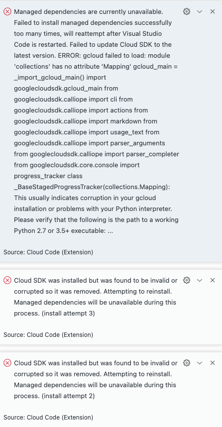 Managed dependencies not available · Issue #498 · GoogleCloudPlatform/cloud-code-vscode · GitHub