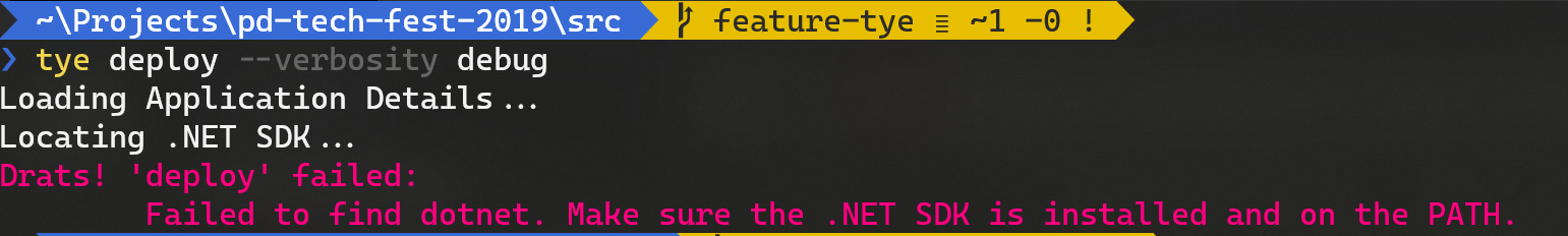 Tye deploy throws incorrect error saying dotnet not found · Issue #516 · dotnet/tye · GitHub