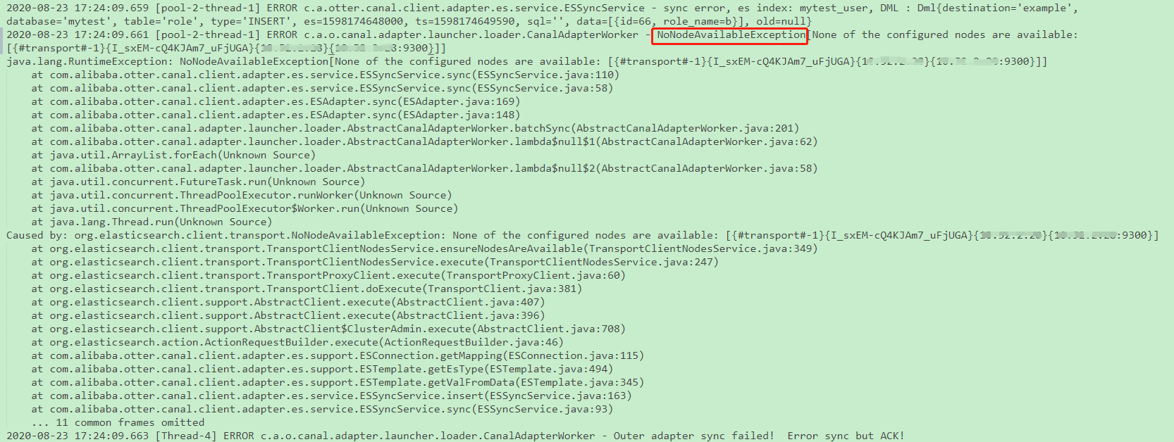 canal-adapter-1.4.1 sync es can't support es7.8.1? · Issue #2967 · alibaba/canal · GitHub
