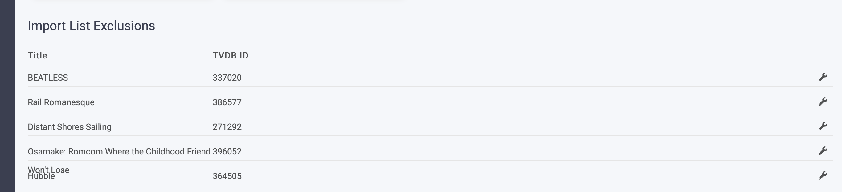 Long titles in Import List Exclusions spill into line below · Issue #4528 · Sonarr/Sonarr · GitHub