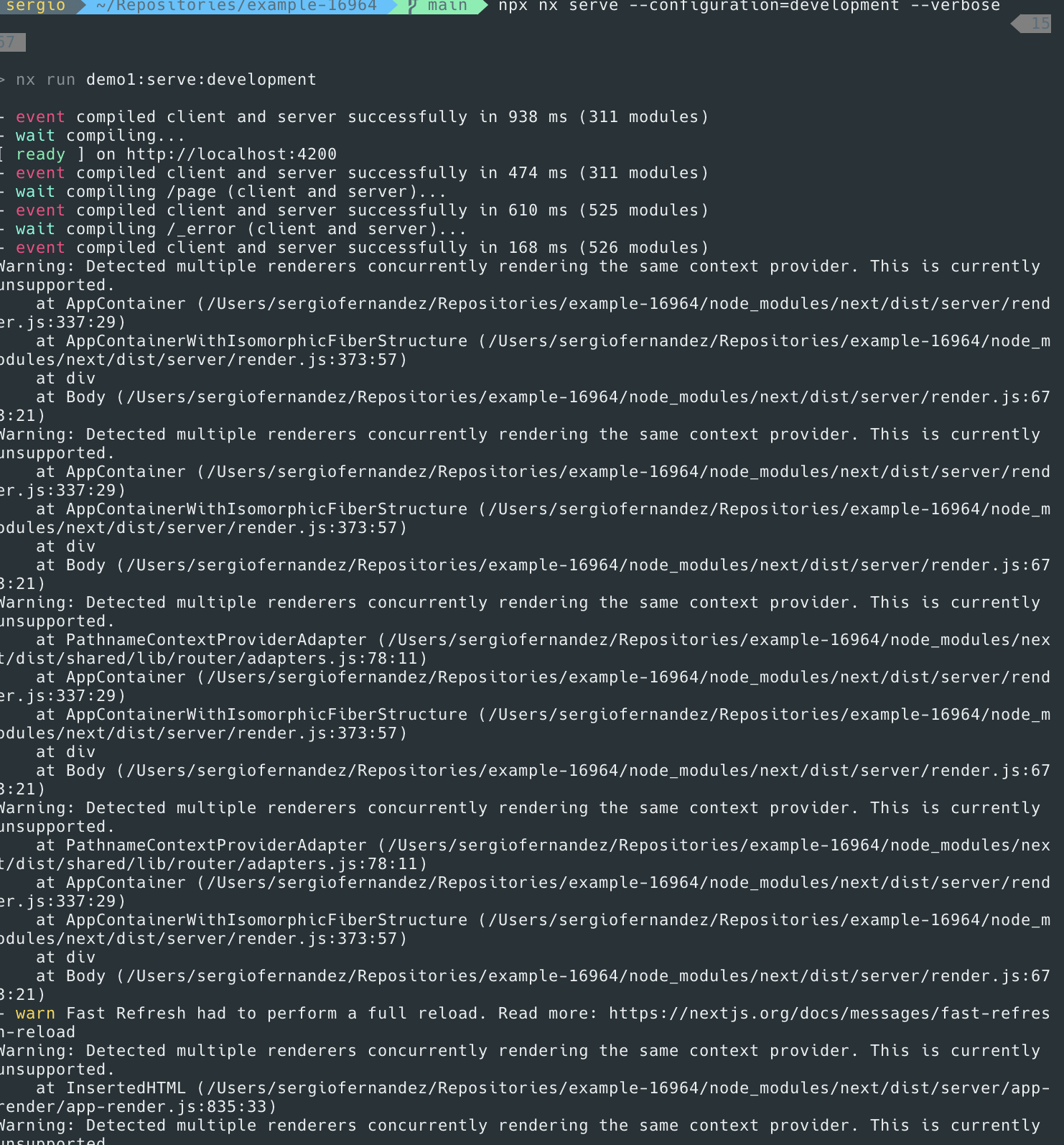 NextJS 13.4 and NX cause warning 'Detect multiple renderers concurrently' · Issue #16964 · nrwl ...