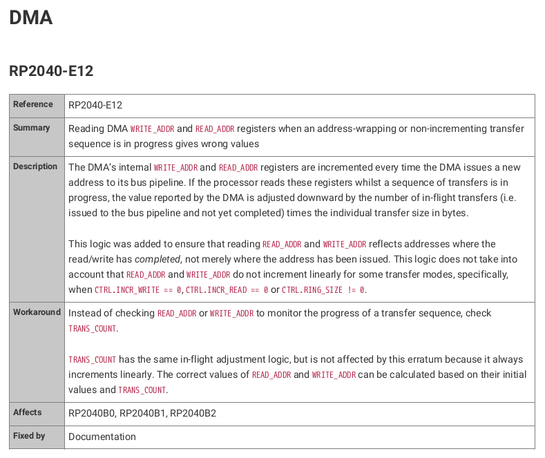 DMA: RING_SIZE and reading WRITE_ADDR · Issue #208 · raspberrypi/pico-feedback · GitHub