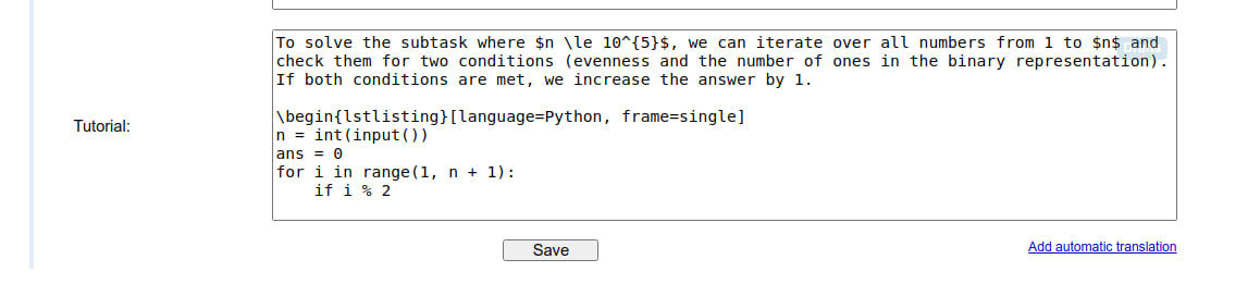 При использовании автоматического переводчика условий, вставка кода обрывается на знаках ...