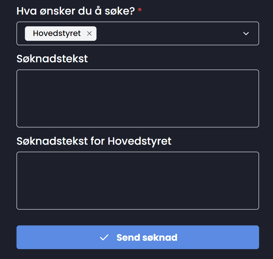 Add separate main board application text · Issue #86 · NTNUI/opptak · GitHub