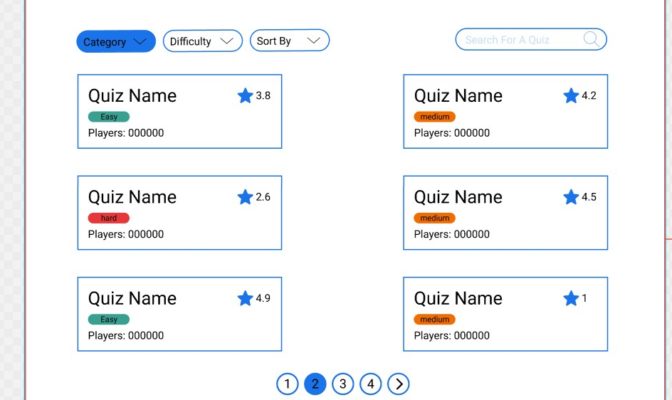 Fix the styling in the play quizzes page to look like figma design ...