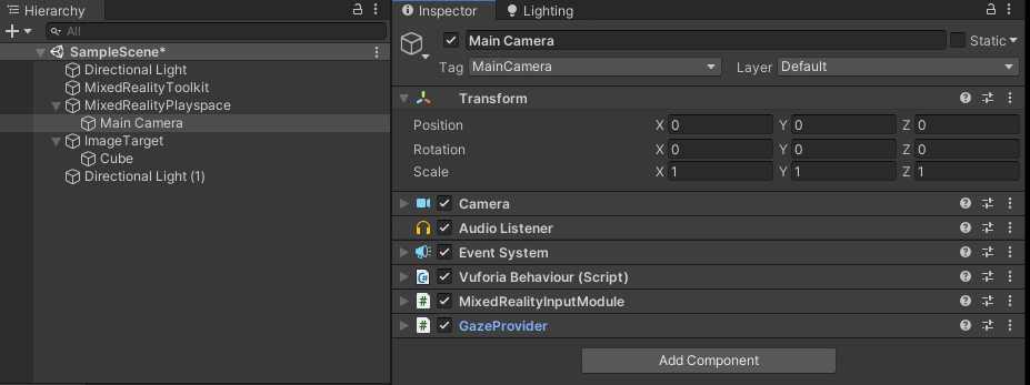 Holograms are not interactable when used Vuforia with MRTK 2.5.4 and Unity for HoloLens · Issue ...