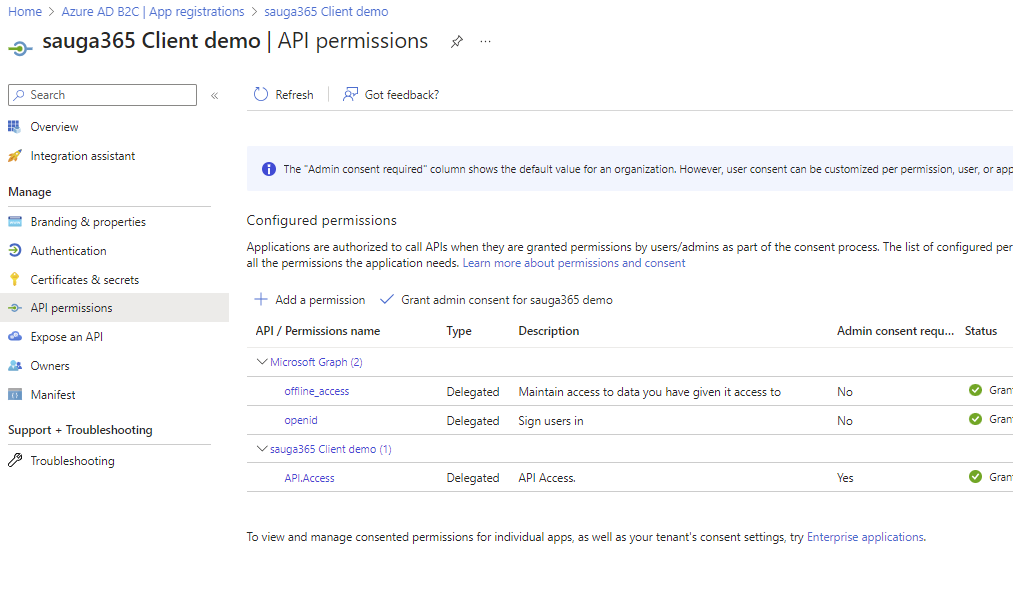 Can I register both exposed scopes and define permissions on the same app reg? · Issue #111261 ...