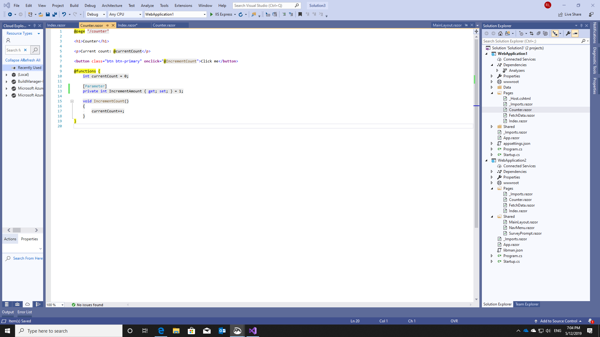 IntelliSense does not work in client-side blazor projects · Issue #10193 · dotnet/aspnetcore ...