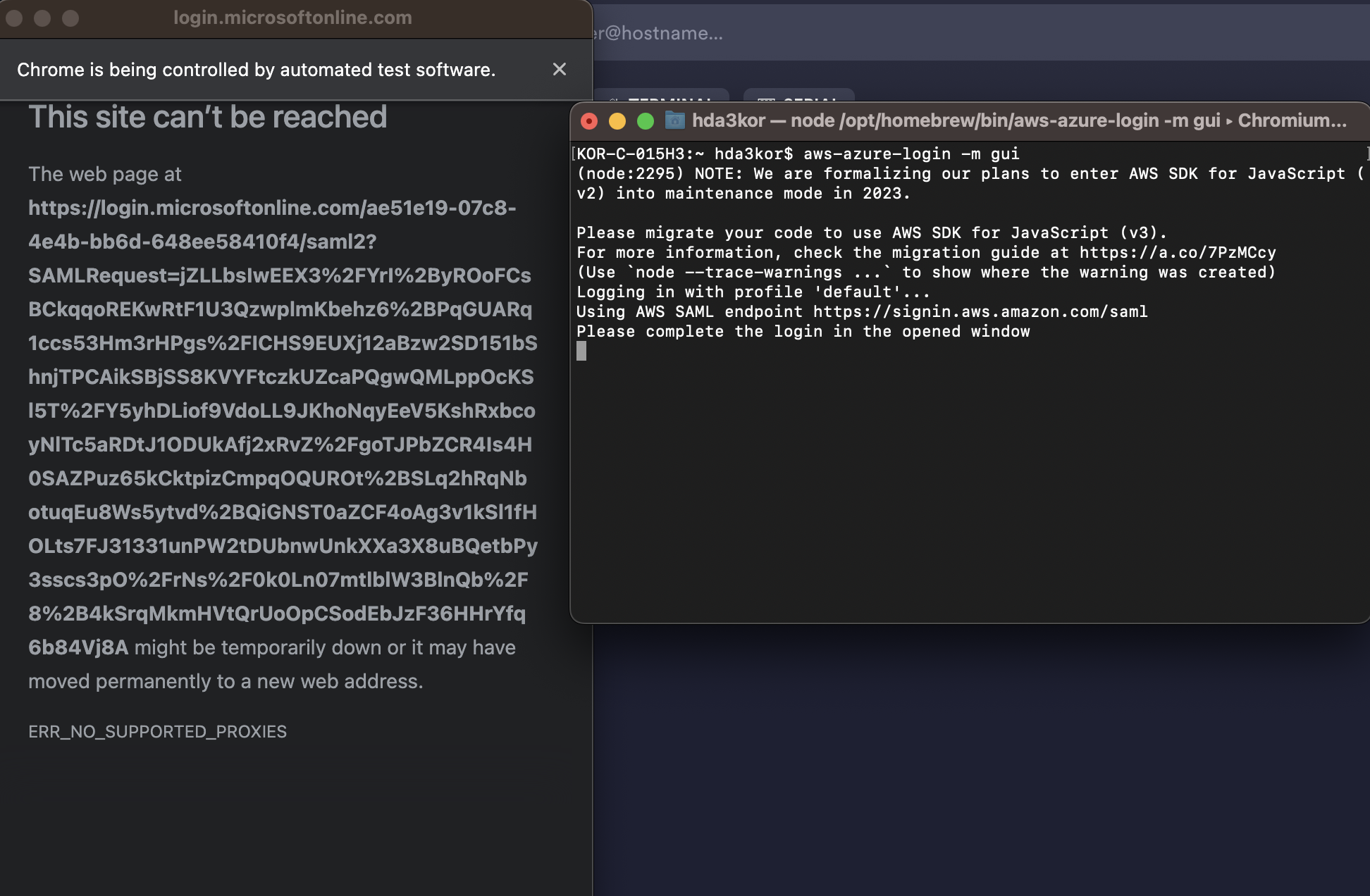 Error in chromium on Mac · Issue #306 · aws-azure-login/aws-azure-login · GitHub