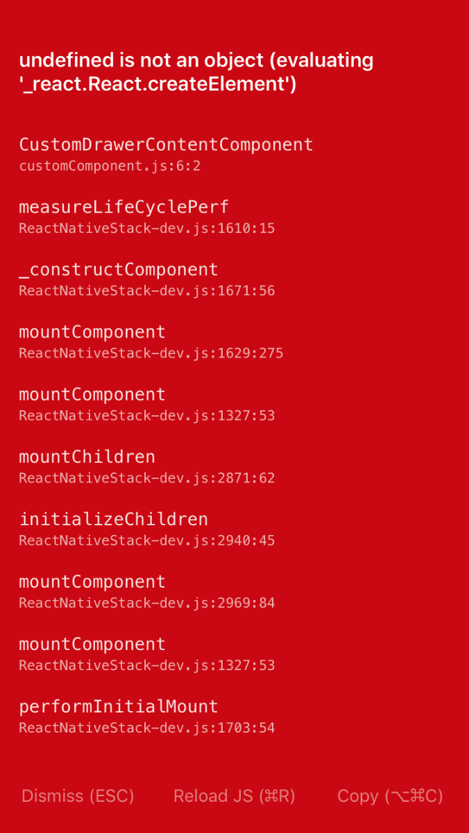 Customising Drawer Navigation not working `undefined is not an object` · Issue #3515 · react ...