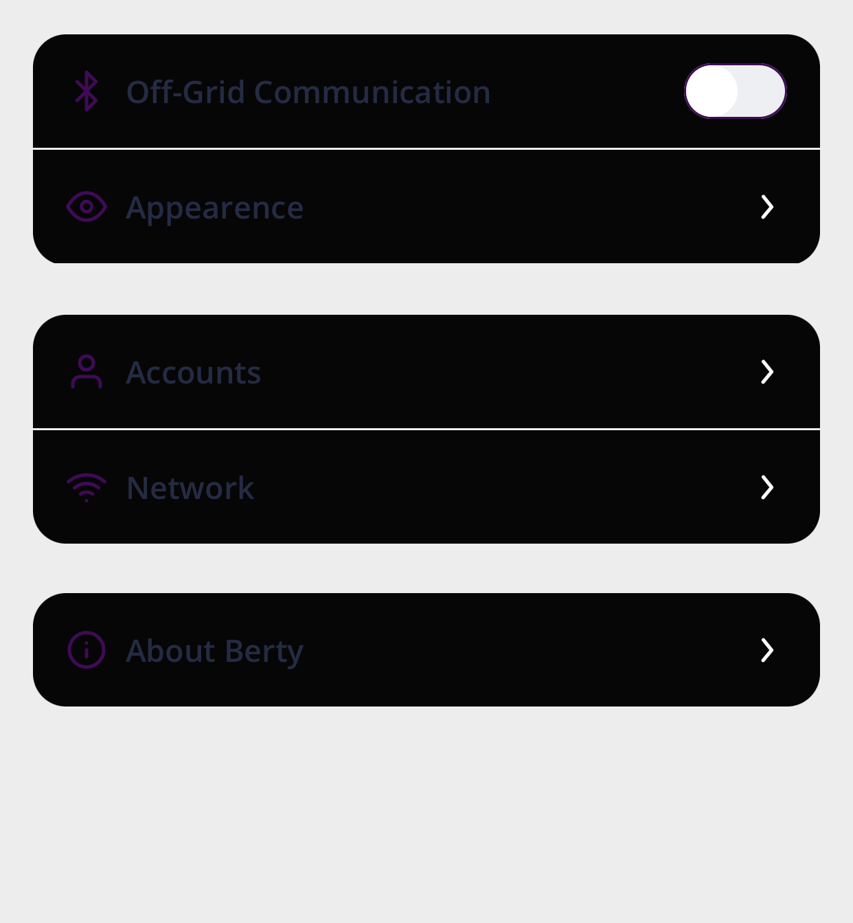 Settings page has a white background on dark-theme · Issue #4090 · berty/berty · GitHub