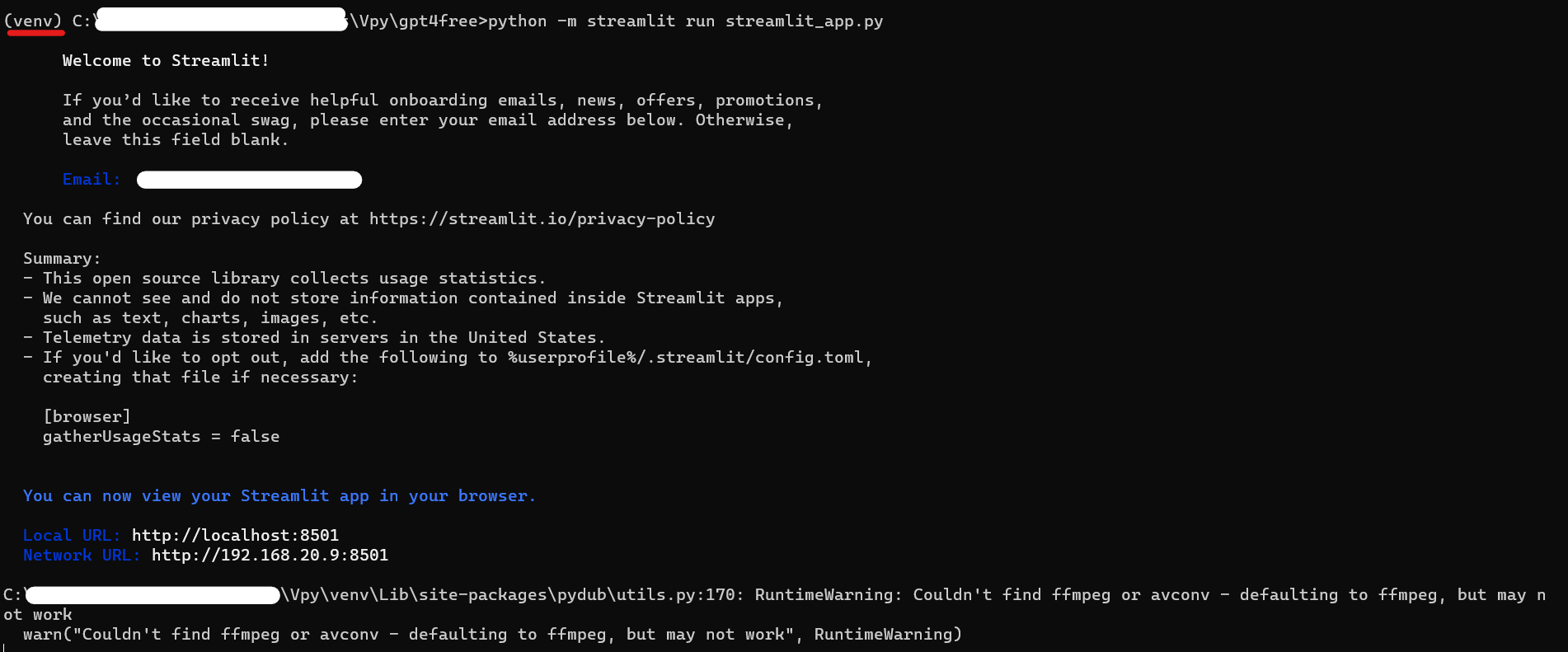 Runtime Warning Couldt Find Ffmpeg Or Avconv · Issue 342 · Xtekkygpt4free · Github 